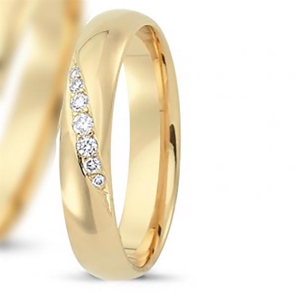 A4120-14G-Dame, Nuran Love Sweet Love gult guld Damering med 7 stk ...